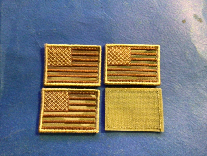 4 Mini US Ocp Flag Patches W/ Hook Fastener Sewn to Back - Etsy
