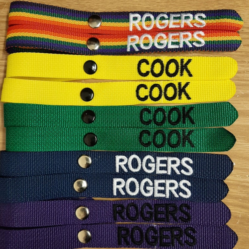 1 Custom Embroidered Luggage/gear/bag Tags 10 Colors to Choose - Etsy