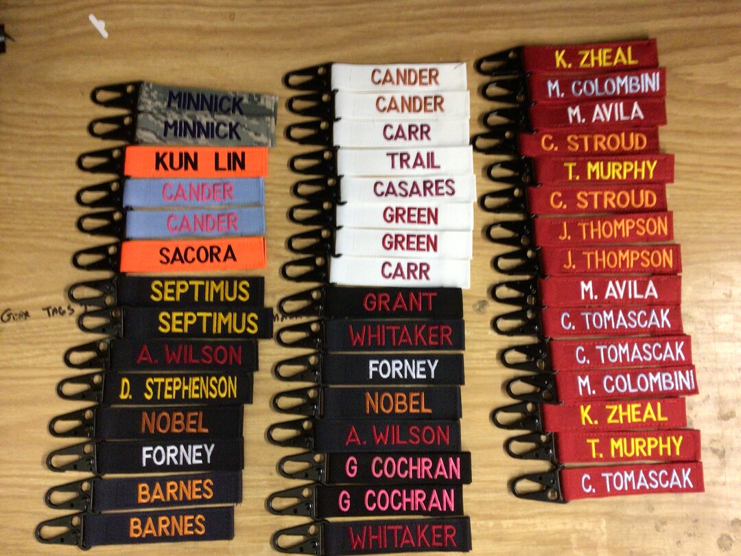 Heavy Duty Metal Sling Clip Gear Tag Embroidered 1 Side - Etsy