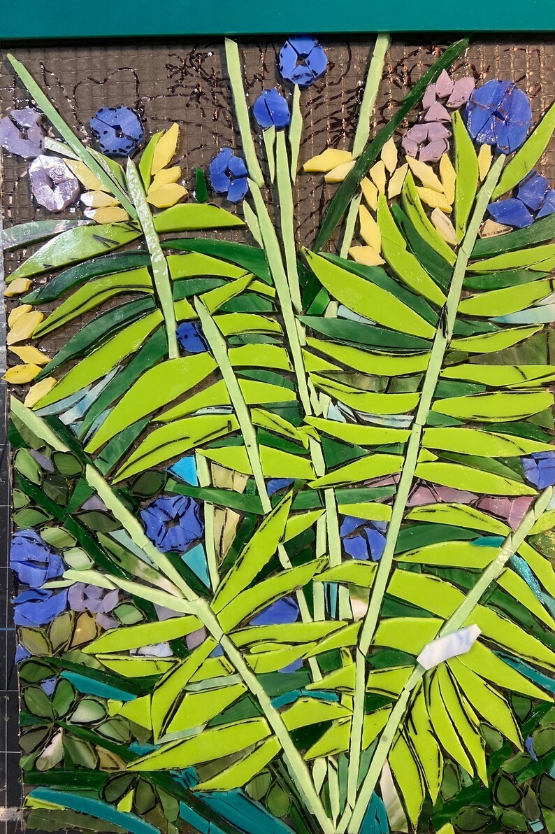Fern Stained Glass Mosaic Art: Framed Garden Wall Decor (12x8.25) - Etsy