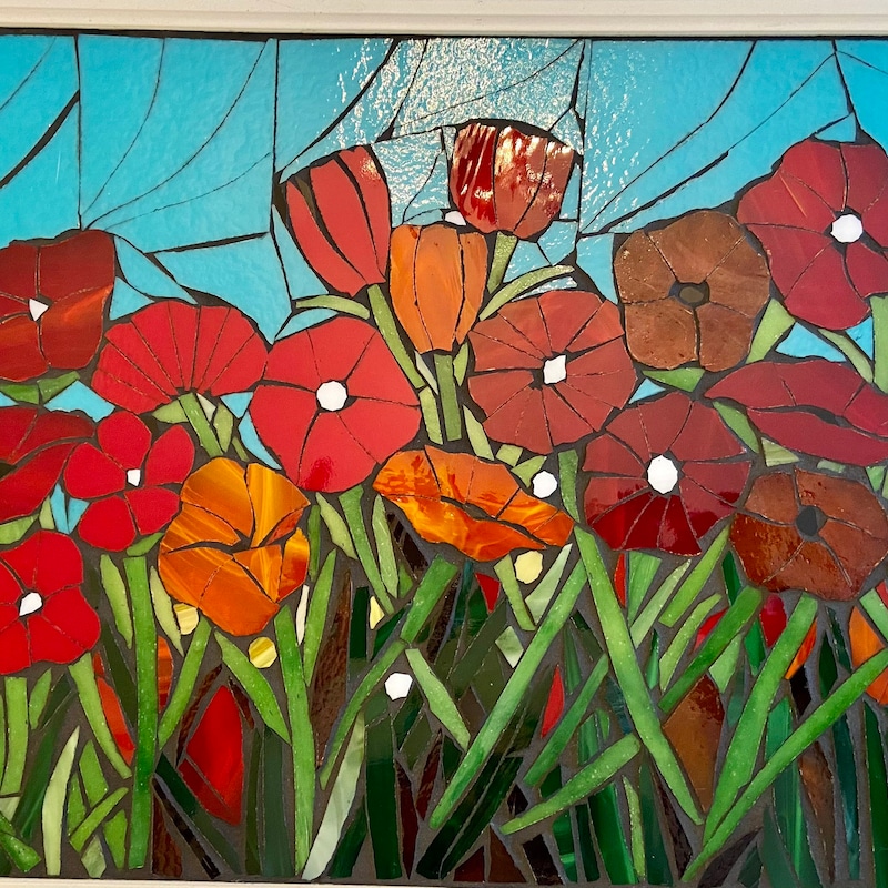 Stained Glass Poppy - Etsy