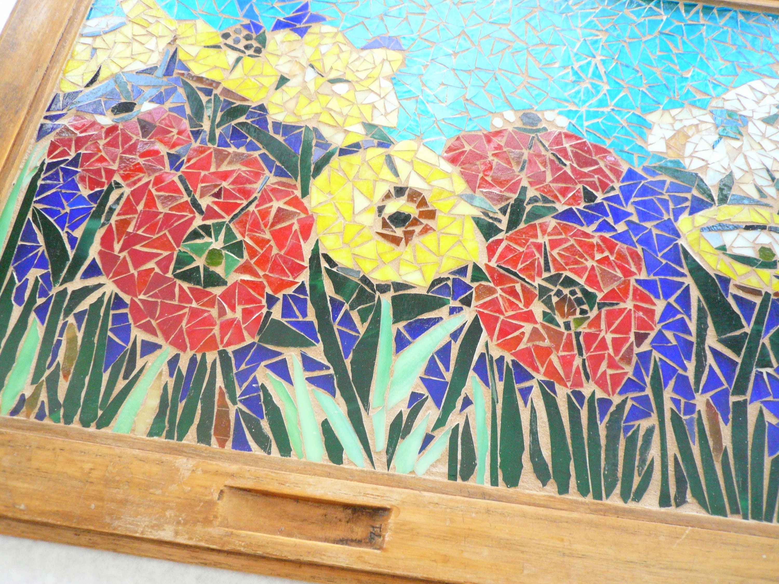 Mixed Flower Mosaic Window Flower Art Stained Glass Window - Etsy Canada