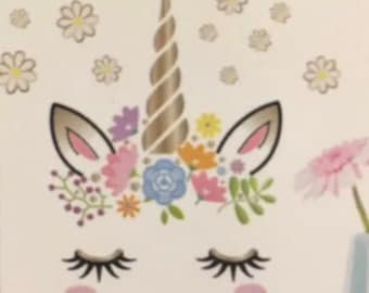 Unicorn Face Sticker - Etsy