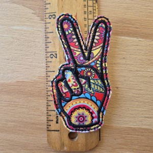 Peace Hand Sign Handmade Embroidered Sew on Patch - Etsy