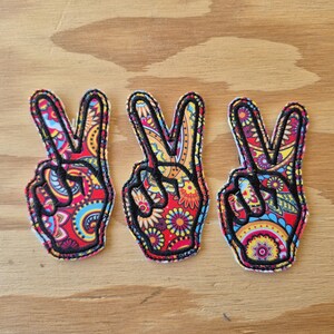 Peace Hand Sign Handmade Embroidered Sew on Patch - Etsy