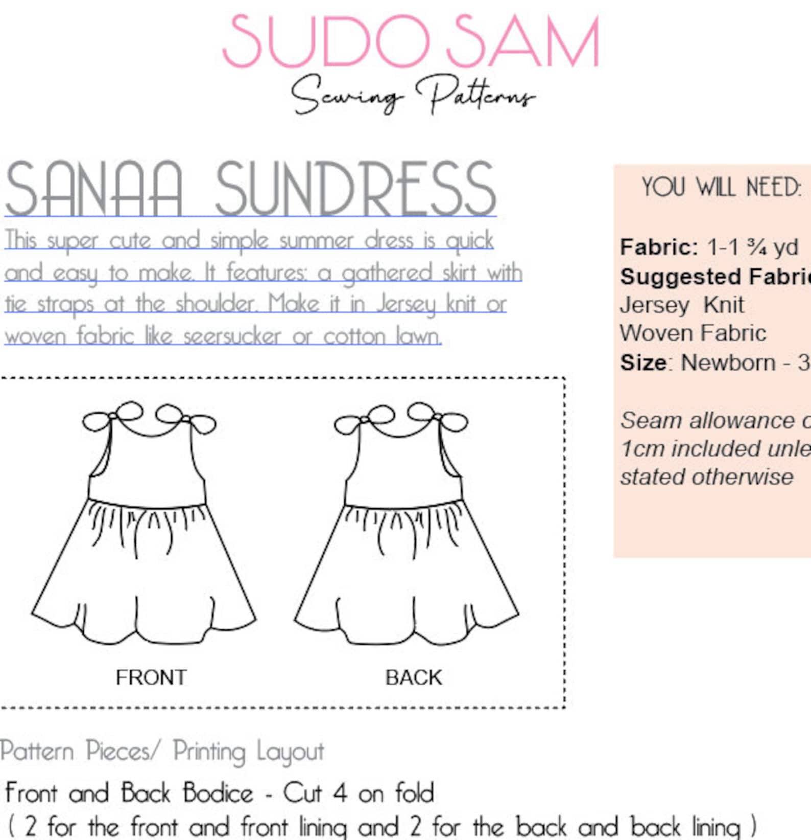 Baby Dress Pattern Pdf, Girls Sewing Patterns, Baby Sewing Patterns ...