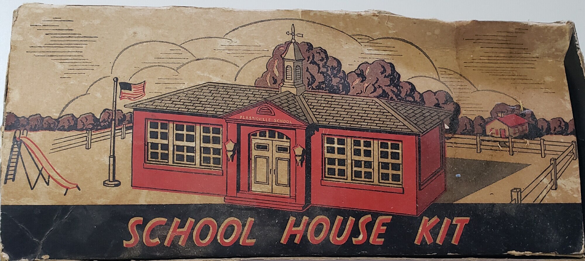 Vintage Toy Train School House Kit by Plasticville, USA - FREE SHIPPING ...
