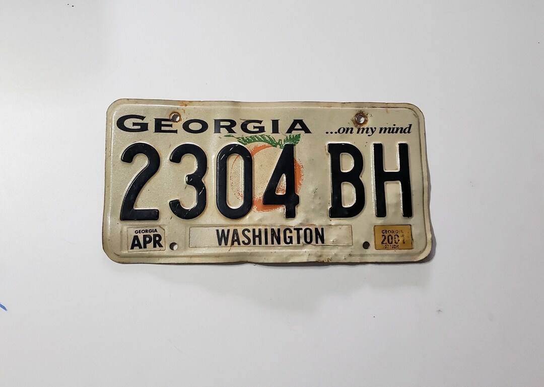Vintage Georgia 2001 License Plate: Washington County Vehicle Tag FREE ...