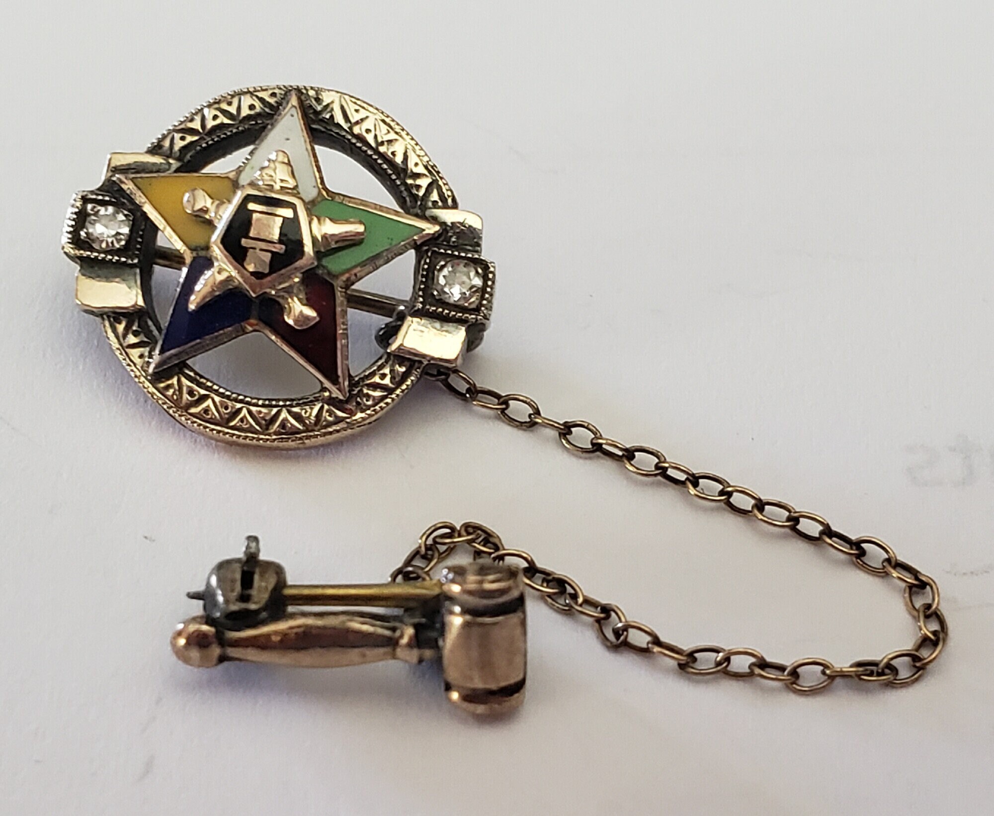 Vintage Order of the Eastern Star Grand Matron Lapel Pin With Diamonds ...