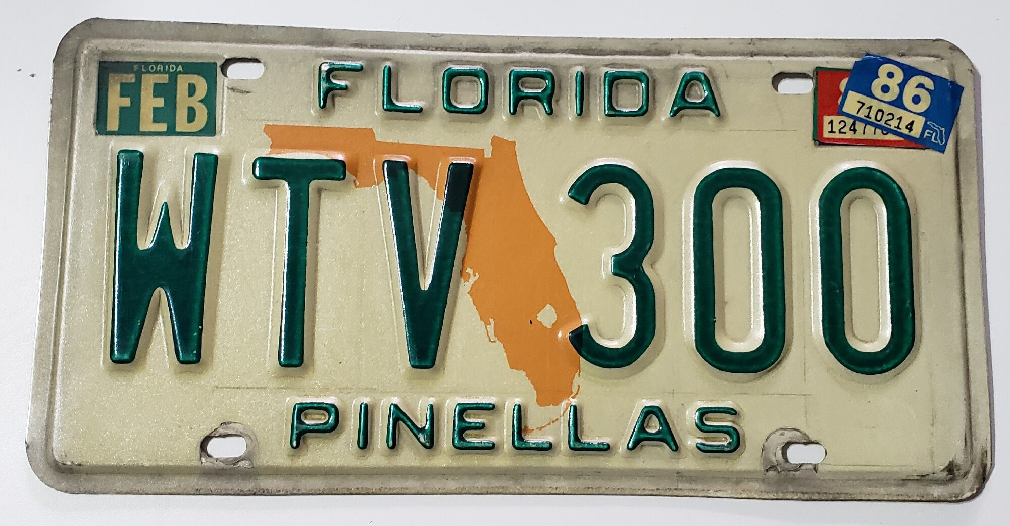 Vintage Florida 1980's License Plate Vehicle Tag Issued in Pinellas ...