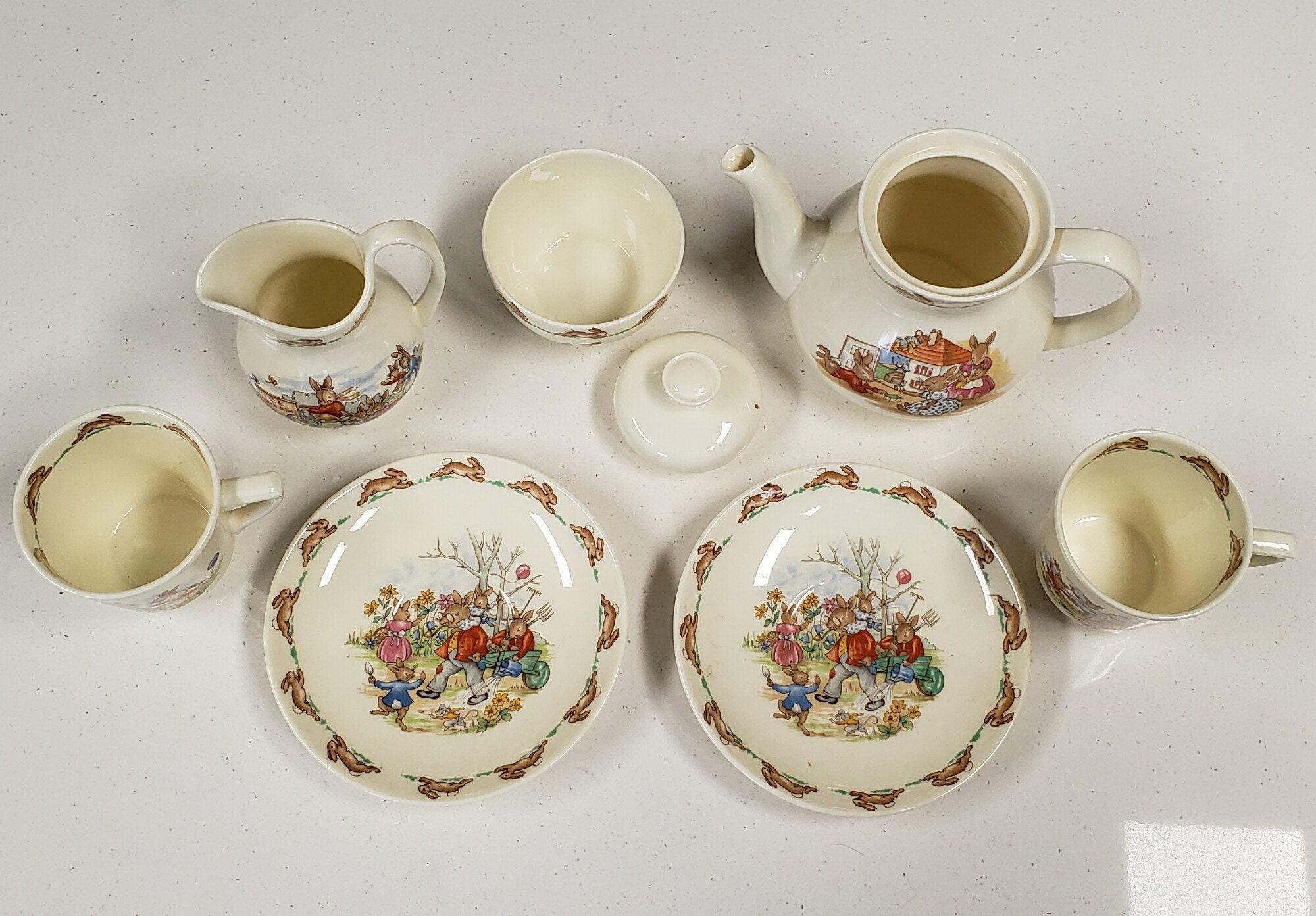Vintage Bunnykins Royal Doulton 8 Piece Tea Set FREE SHIPPING - Etsy