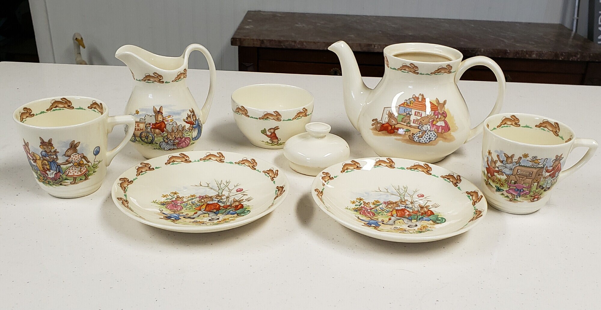 Vintage Bunnykins Royal Doulton 8 Piece Tea Set FREE SHIPPING - Etsy