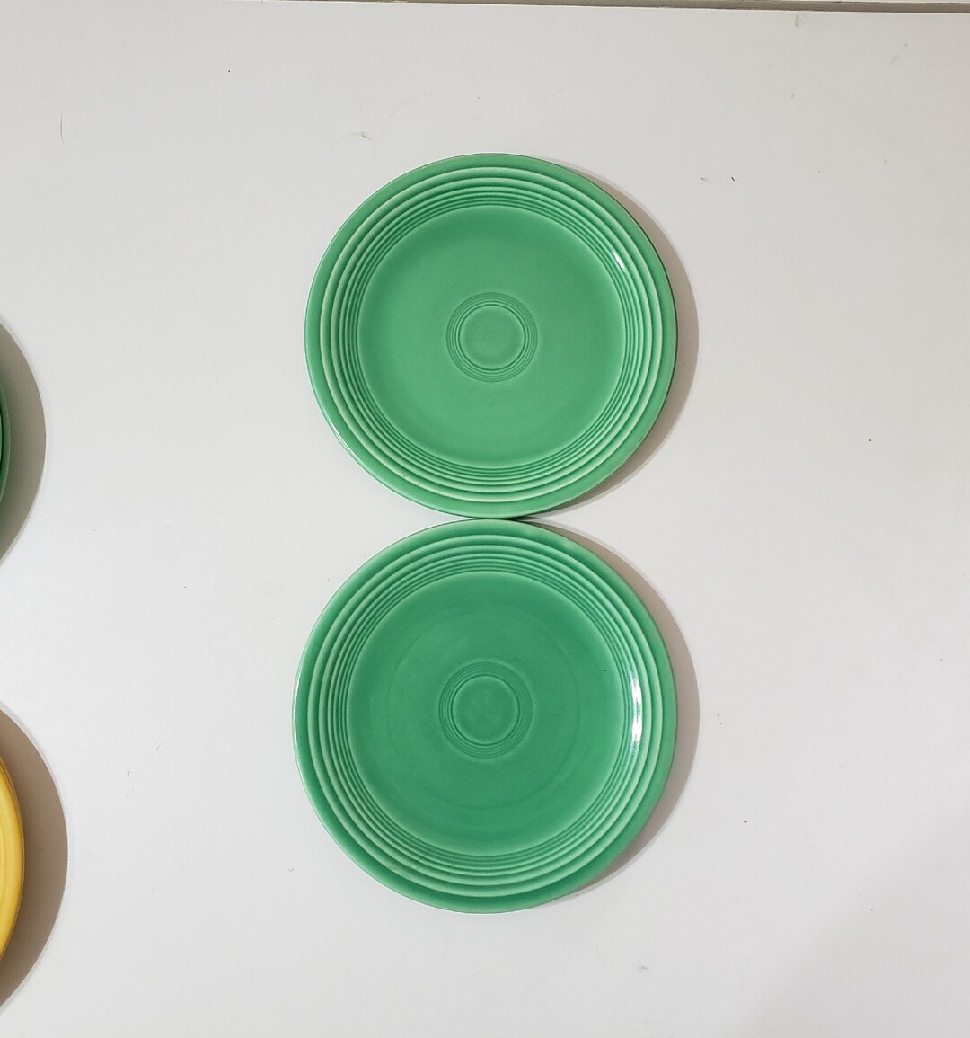 2 Vintage Original Genuine Fiesta Ware H L Co USA Green Salad Plates ...