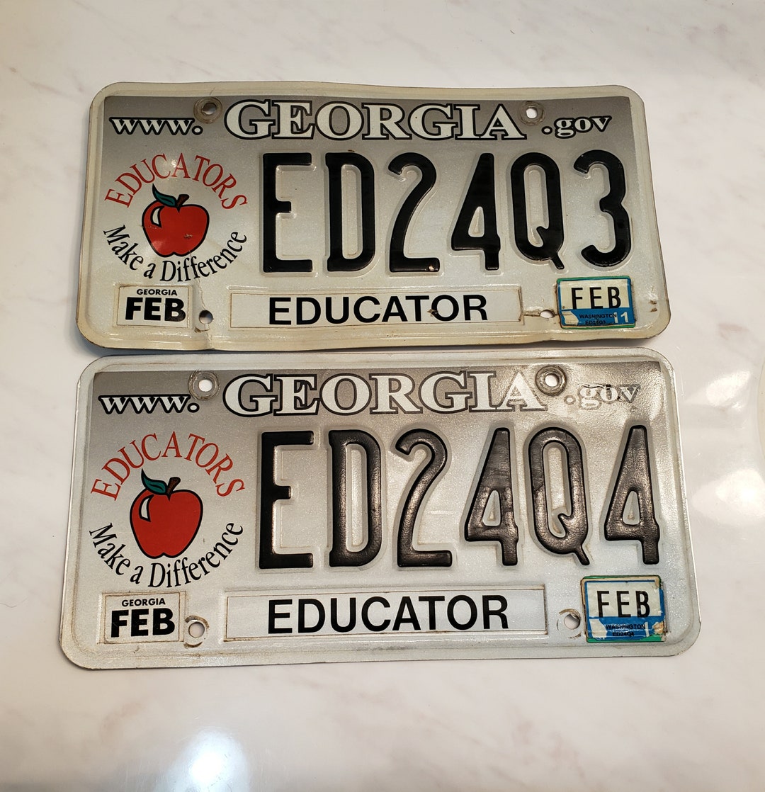 2 Vintage Georgia Educator Consecutively Numbered License - Etsy UK