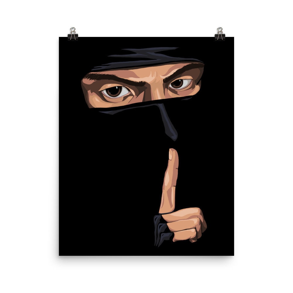 Japanese Ninja Poster Print, Anime Art Prints, Black Painting With ...