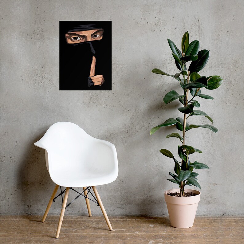 Japanese Ninja Poster Print, Anime Art Prints, Black Painting With ...