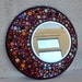 A White, Blue Dot and Mirror Chip Circular Mirror, Stained Glass With ...