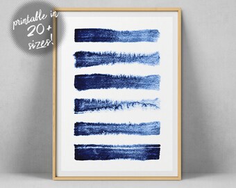 Blue watercolor art | Etsy
