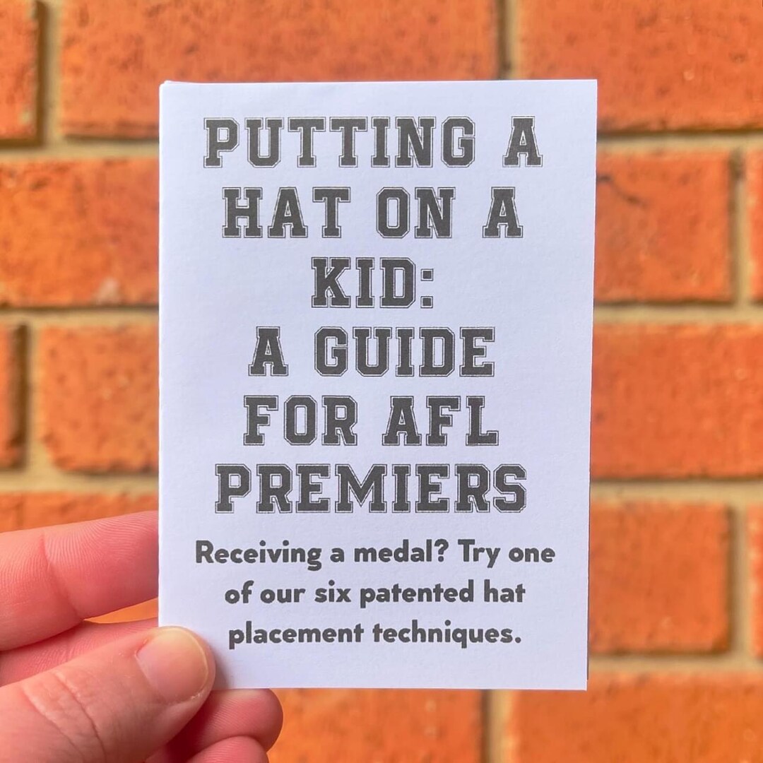 Putting A Hat on A Kid Zine Aussie Australian Rules Football Footy Afl ...