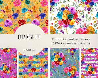 Bright Digital Paper | Etsy