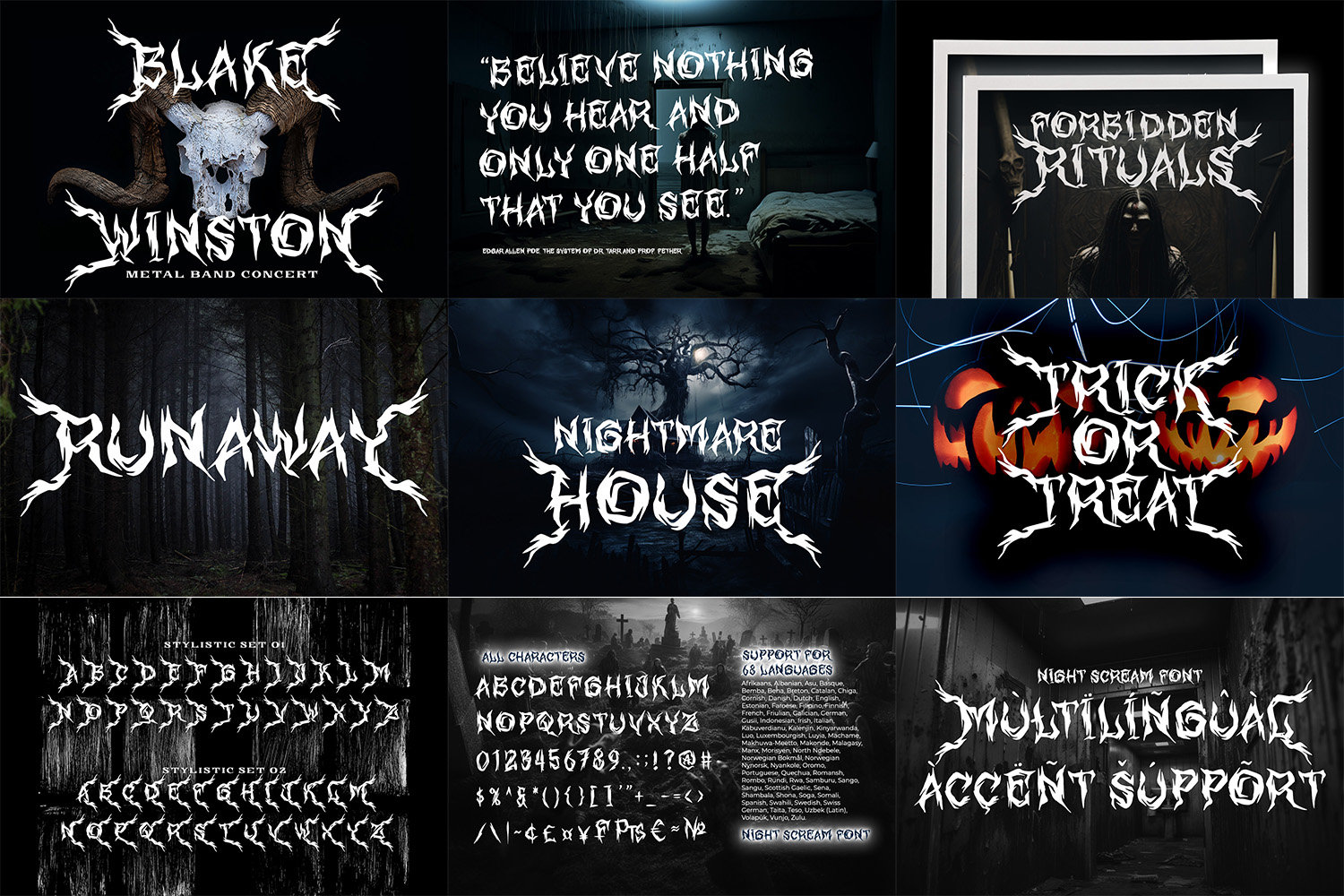 Special Horror Font Bundle Instant Download for Canva & Procreate ...