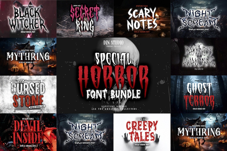 Special Horror Font Bundle - Instant Download for Canva & Procreate ...