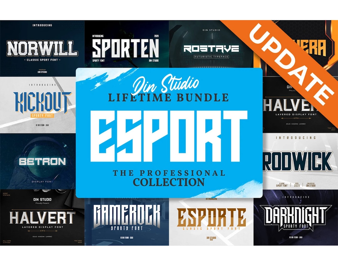 Esport Font Bundle | Modern Display Fonts | Lifetime Access | Instant ...