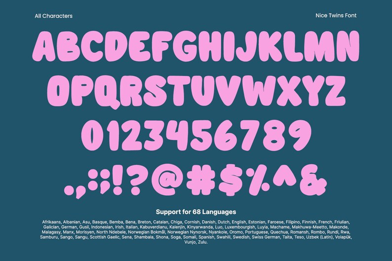 Nice Twins-display Font | Digital Download | Canva, Cricut, Procreate ...