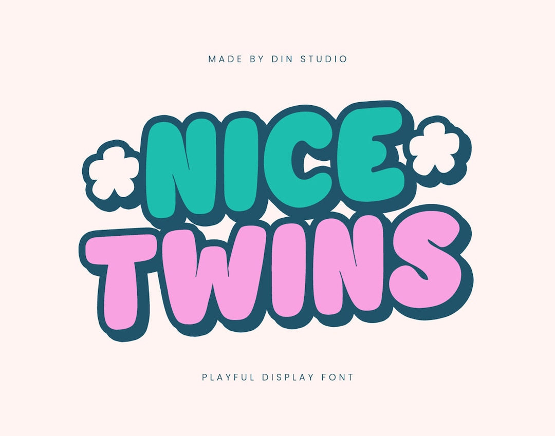 Nice Twins-display Font | Digital Download | Canva, Cricut, Procreate ...
