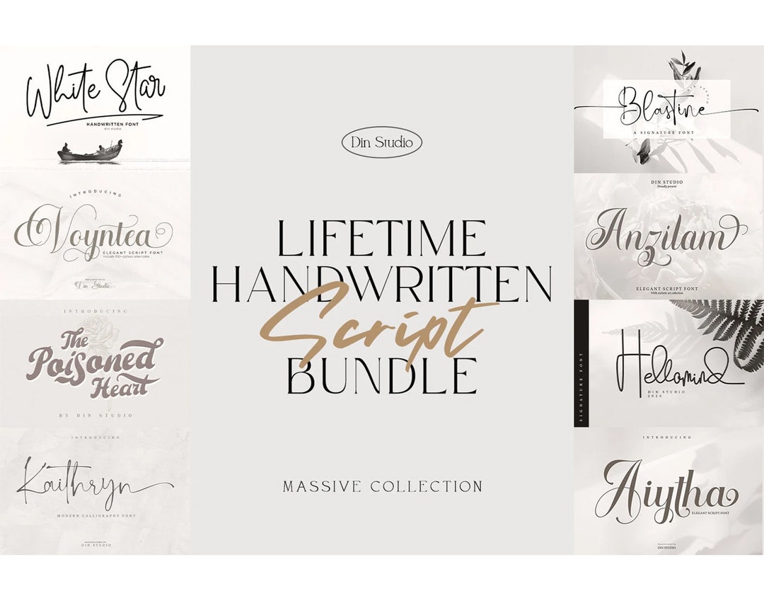 Lifetime Handwritten Font Bundle Stylish Fonts for Canva, Cricut ...