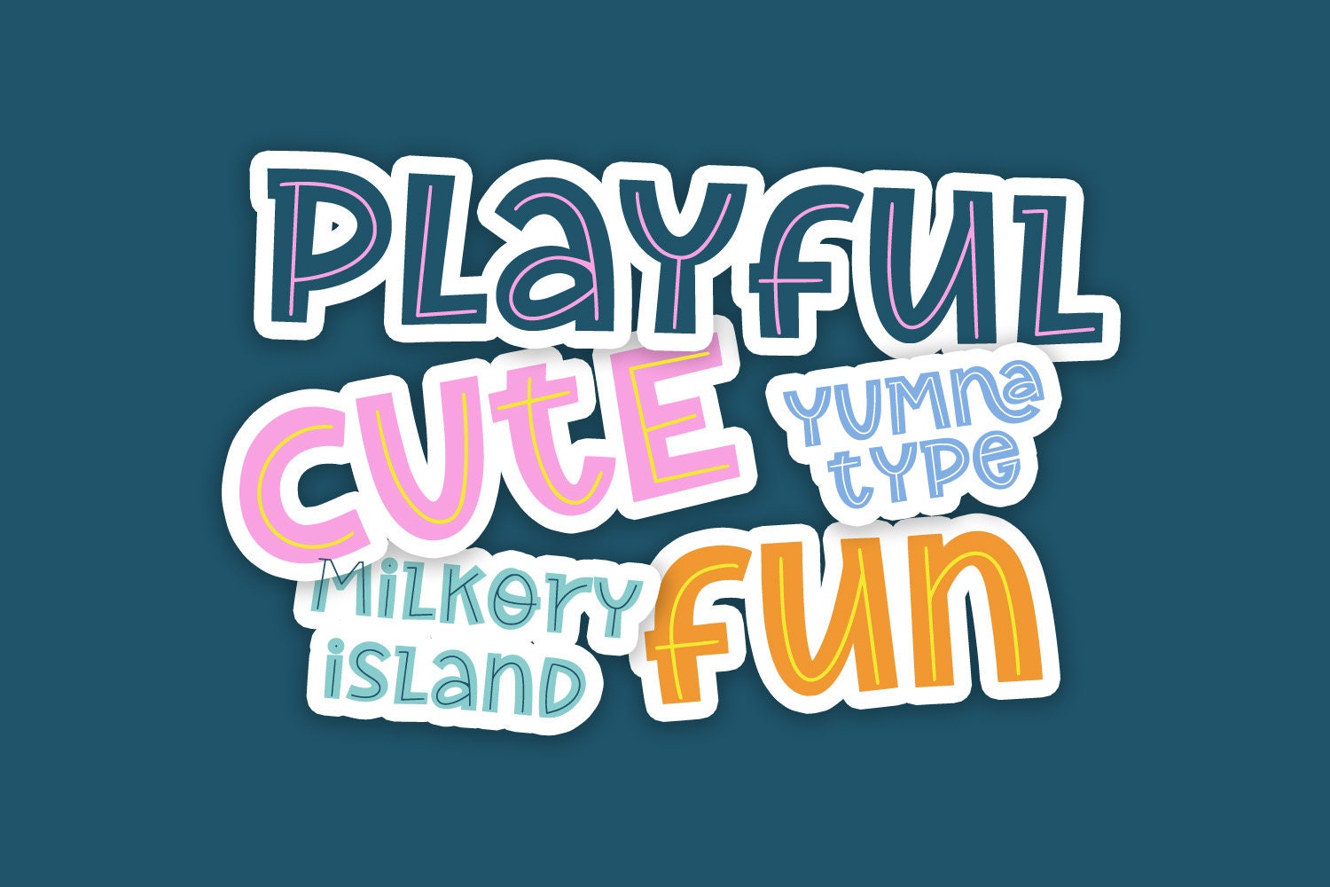 Milkory Island-playful Display Font Canva Fonts Cricut Fonts procreate ...