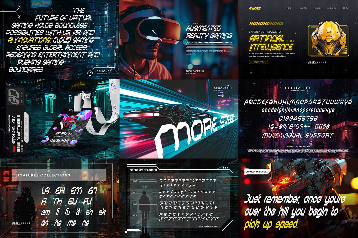 Futuristic Cyberpunk Font Pack | Stylish OTF & TTF | Cool Canva Cricut ...