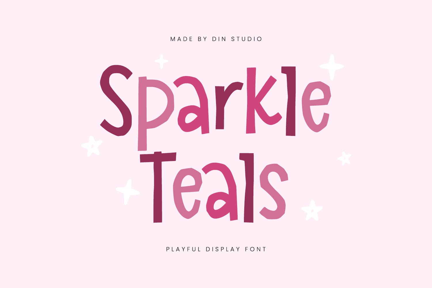 Sparkle Teals-playful Display Font Canva Fonts Cricut Fonts procreate ...
