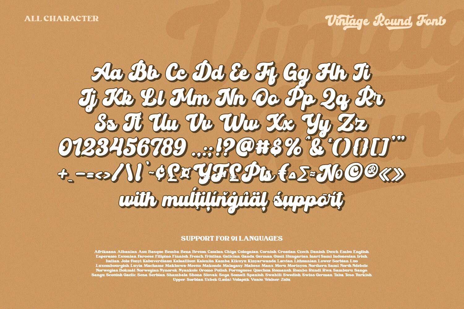 Vintage Round Font Instant Digital Download Vintage & - Etsy