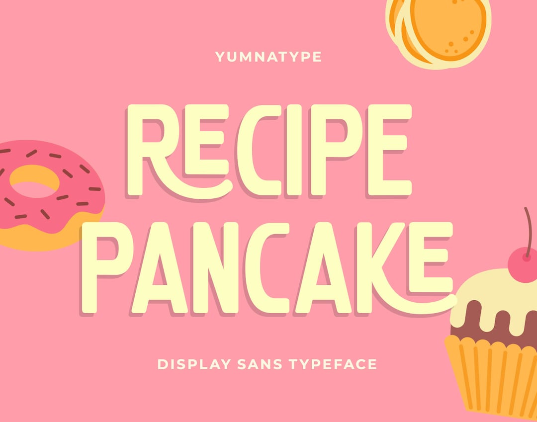 Recipe Pancake-sans Serif Display Font | Digital Download | Canva ...