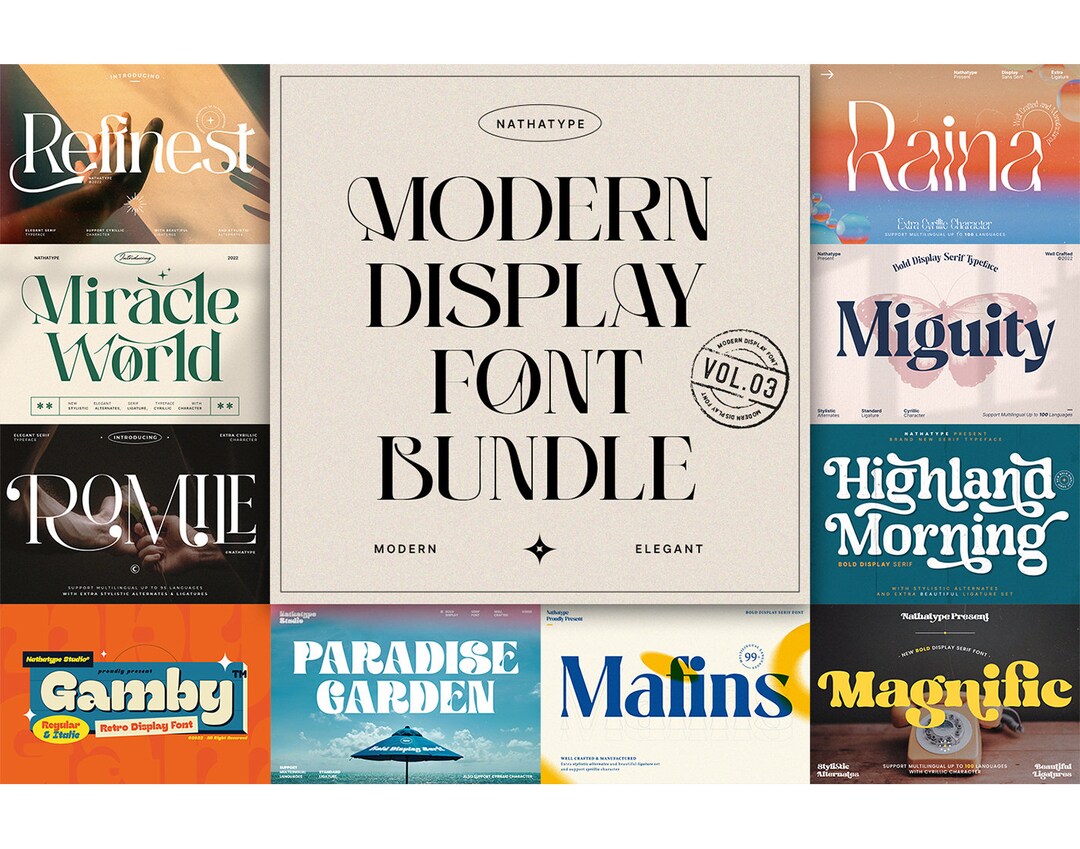 Modern Font Bundle 3: SVG & PNG for Canva, Cricut, Procreate. Stand Out ...