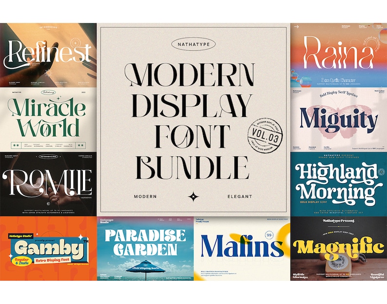 Modern Font Bundle 3: SVG & PNG for Canva, Cricut, Procreate. Stand Out ...