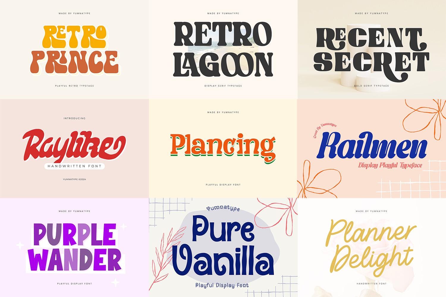 Giant Font Bundle 146 New Premium Fonts for Branding & Crafts Cricut ...