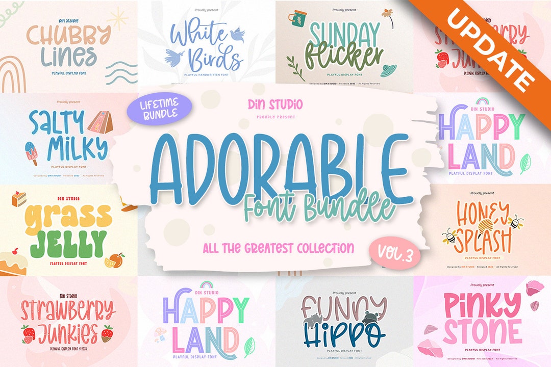 Adorable Font Bundle 3 | Modern Font SVG | Instant Download | Canva ...