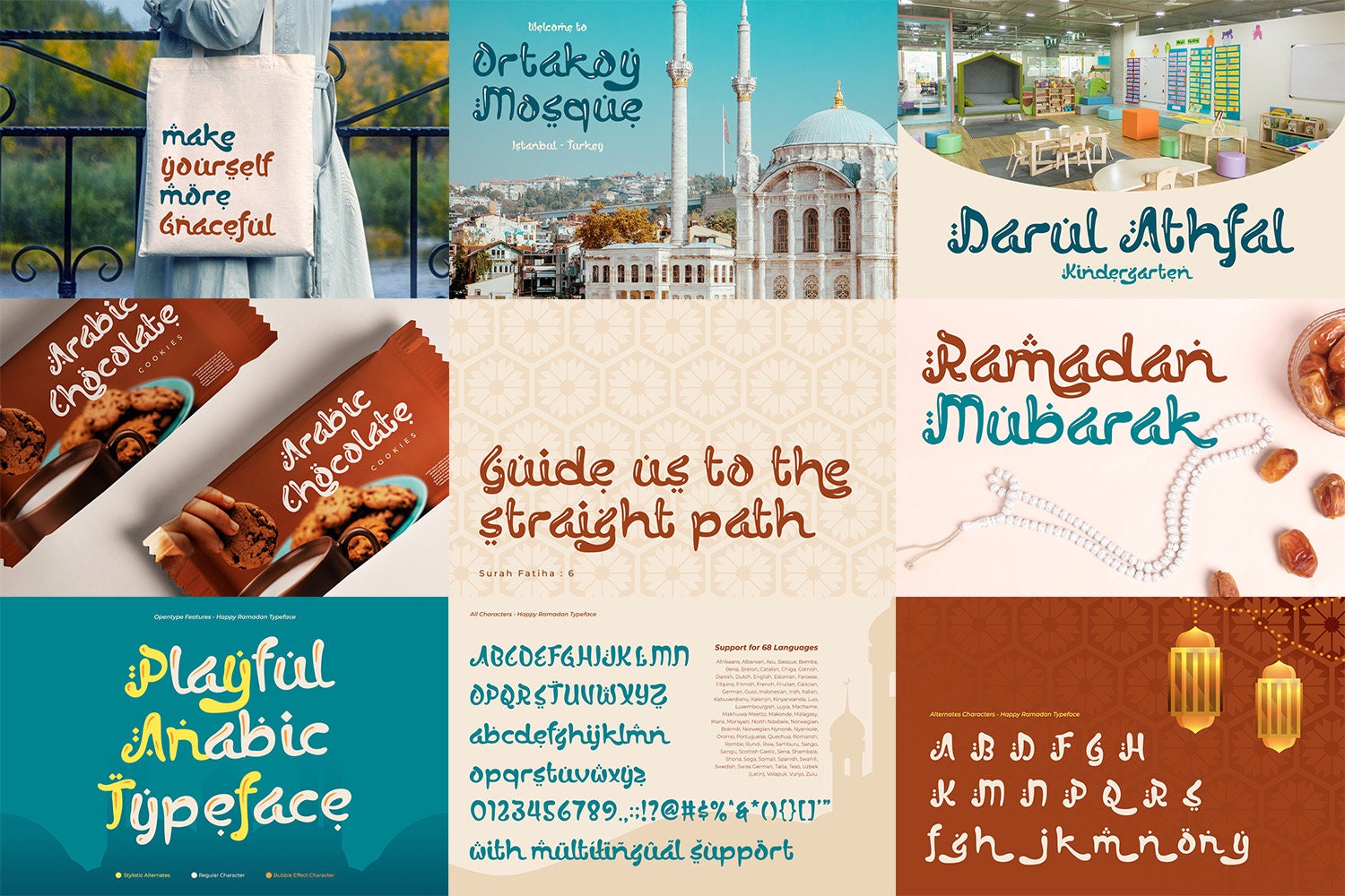 Arabic Font Bundle Instant Download Stylish Script and Display Fonts ...