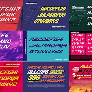 Racing Sports Font sports Fonts racing Fonts Instant Download Esports ...