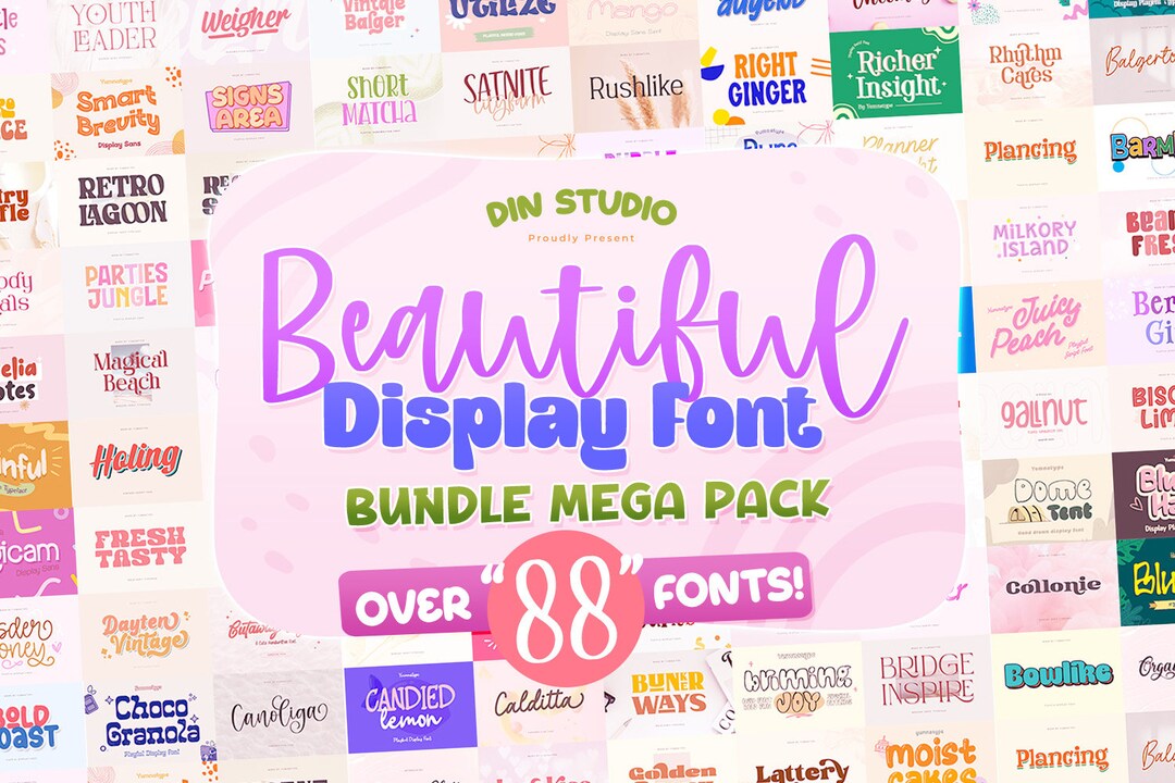 Beautiful Font Bundle Stylish SVG, OTF, TTF for Canva, Cricut, Procreate Trendy Typography Set ...