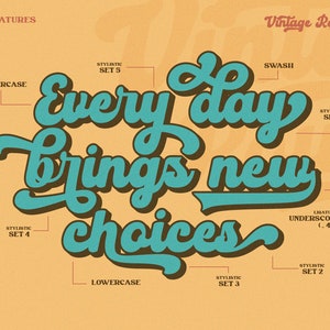 Vintage Round Font | Instant Digital Download | Vintage & Groovy Fonts ...