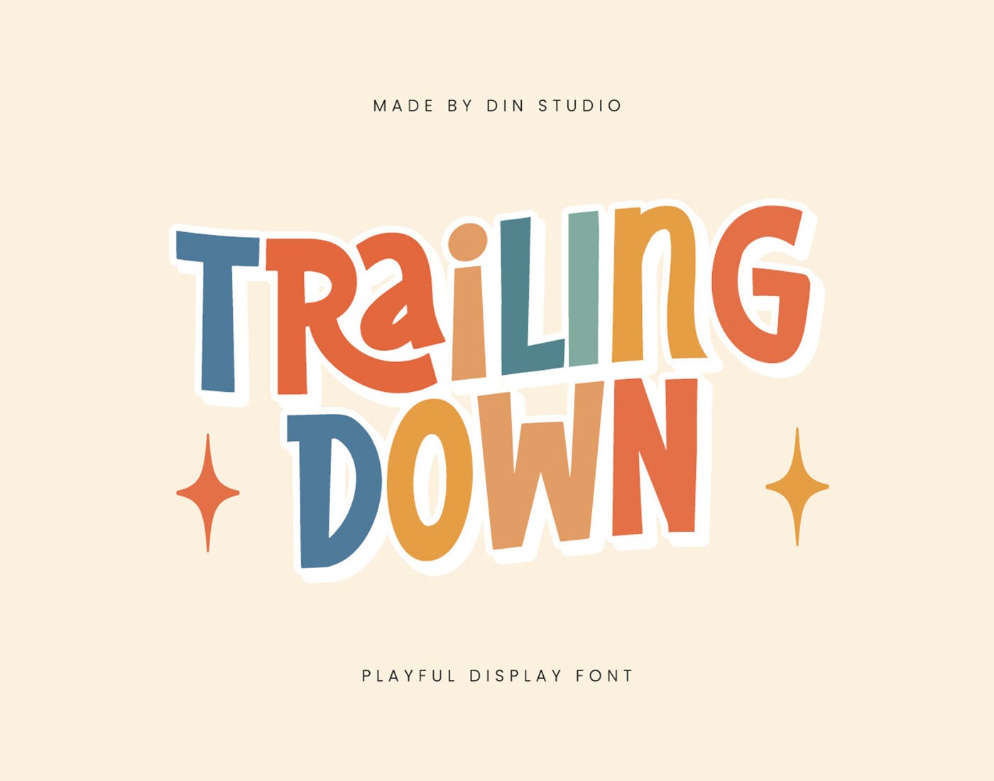 Trailing Down-display Font Digital Download Canva, Cricut, Procreate ...