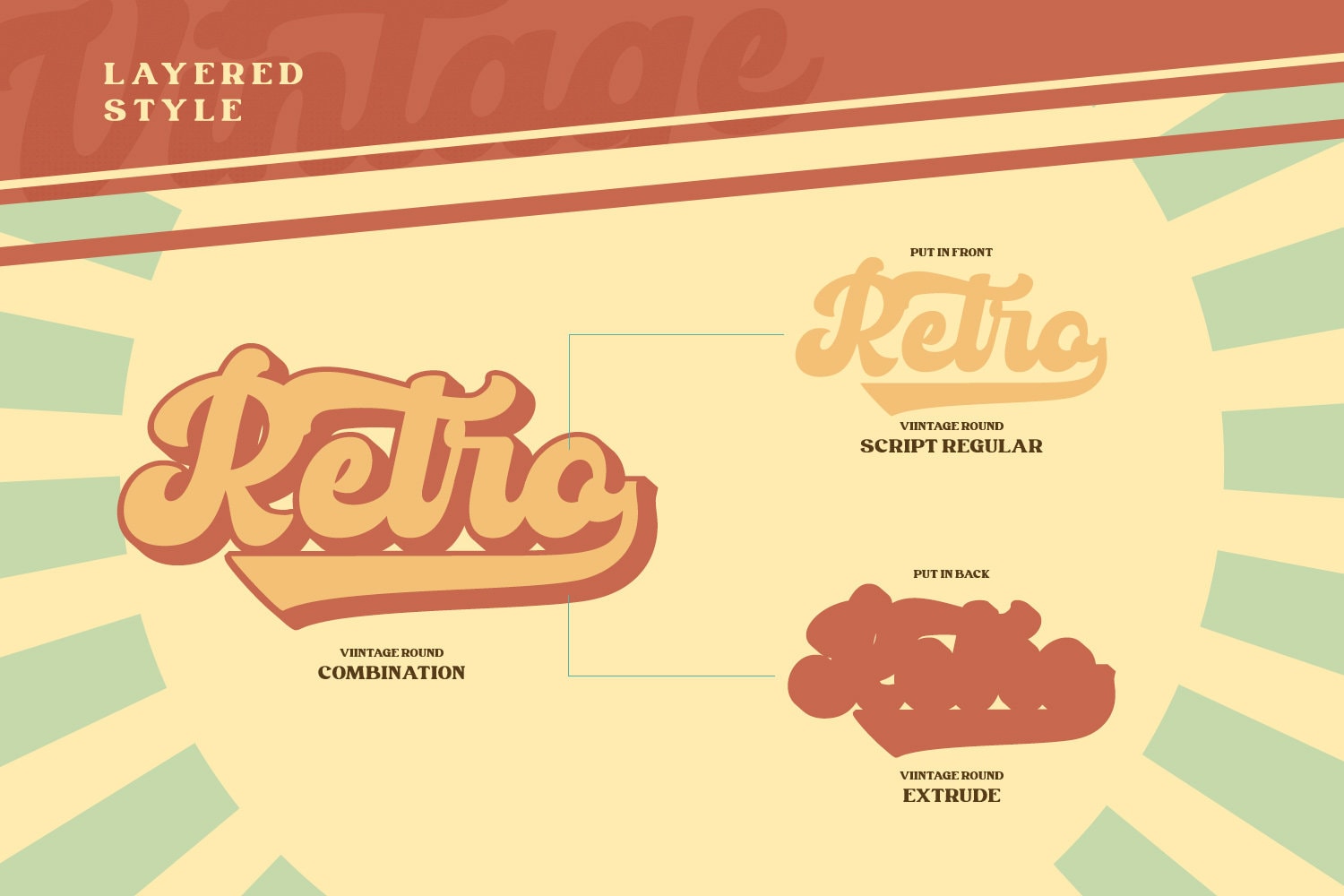 Vintage Round Font Instant Digital Download Vintage & - Etsy