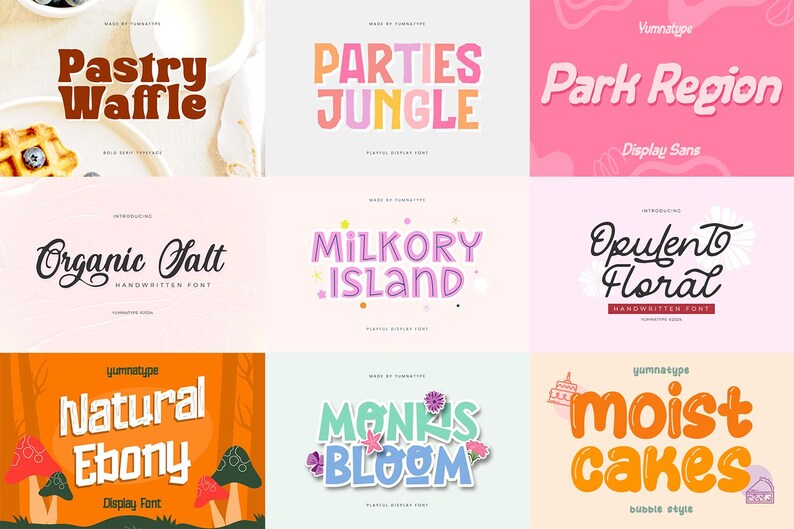 Giant Font Bundle 146 New Premium Fonts for Branding & Crafts Cricut ...