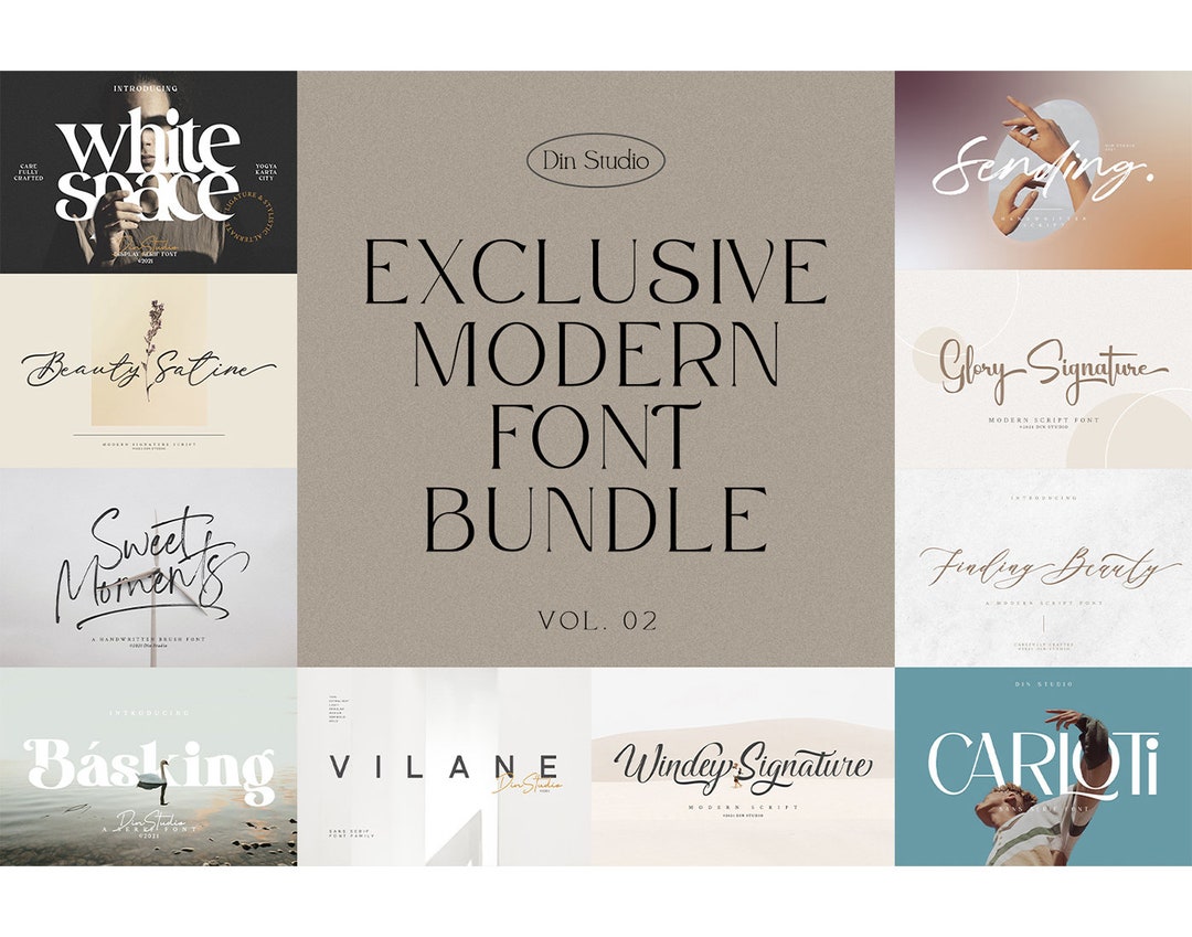 Exclusive Modern Font Bundle V2 | Modern Design | Canva, Cricut ...