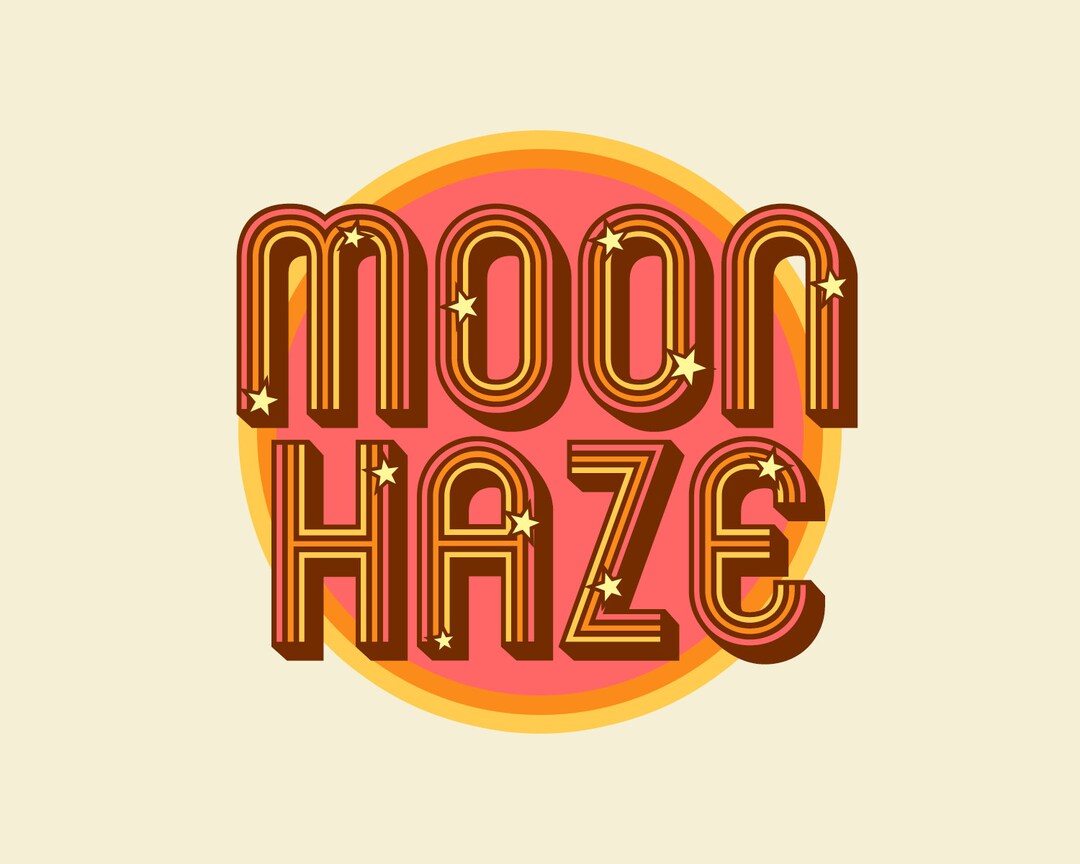 Psychedelic Logo Boho, Funky Logo Retro, Vintage Logo Rainbow, Stars ...