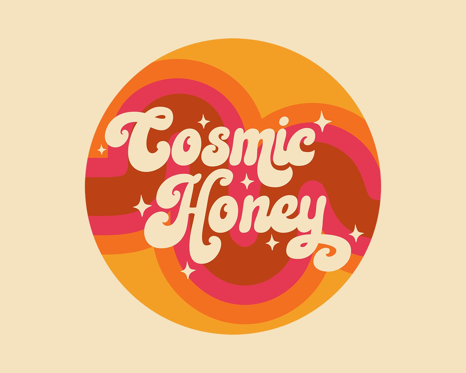 Retro Logo Groovy 70s Logo Funky Round Logo Instagram | Etsy