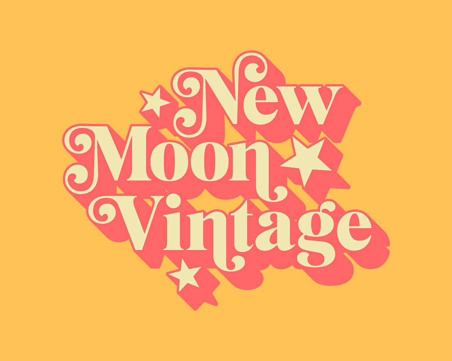 Retro Logo Boutique 70s Logo Stars Fashion Logo Vintage | Etsy